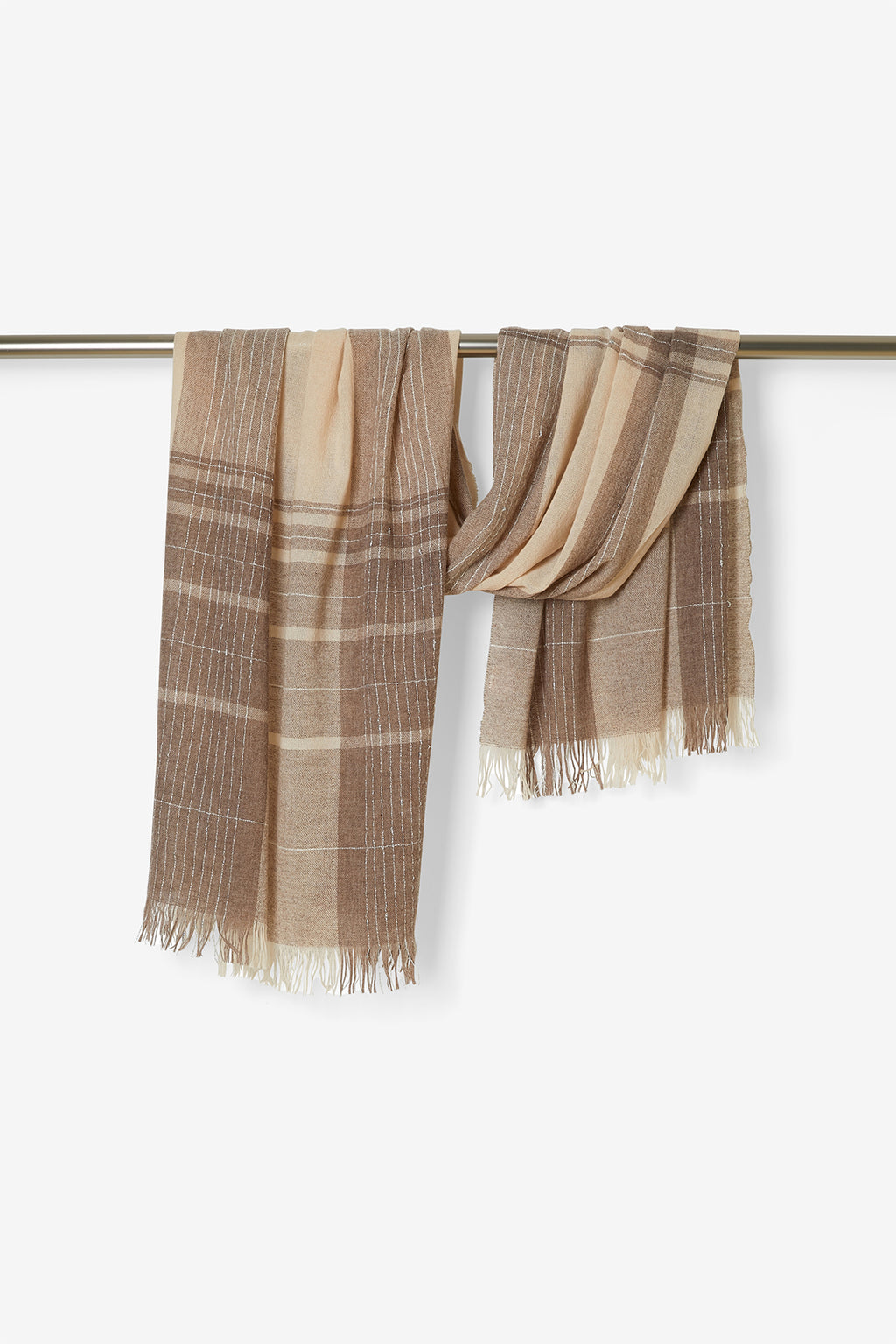 Matrix - Warm Dark Brown Check Wool Blend Scarf – Cecchi e Cecchi